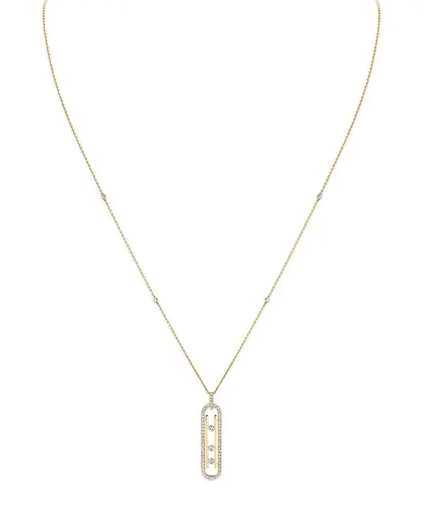 Messika 18k Yellow Diamond Oval Pendant Necklace - Gold