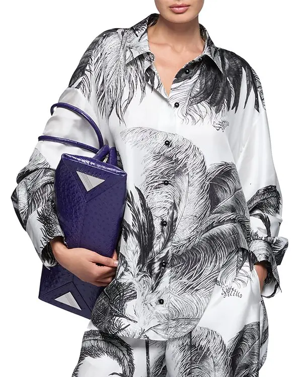 Attico Diana Silk Shirt - White/black