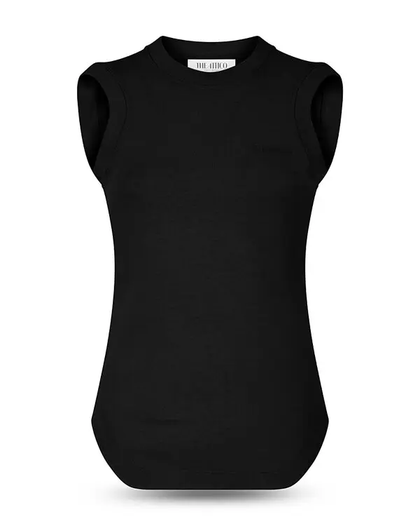 Attico Cotton Tank Top - Washed Black