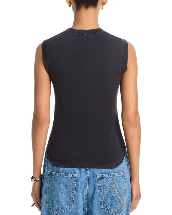 Attico Cotton Tank Top - Washed Black