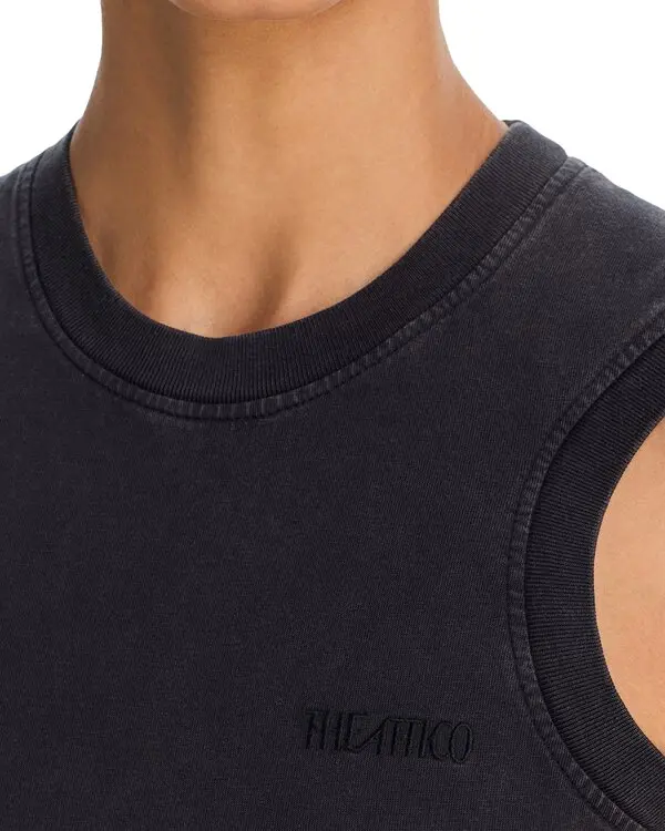 Attico Cotton Tank Top - Washed Black
