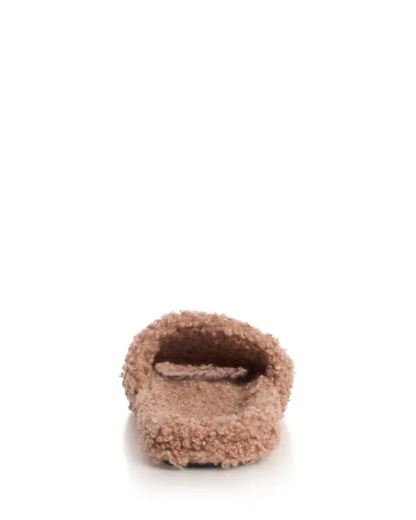 Balenciaga Furry Slide Slippers - Bisque/crystal/red