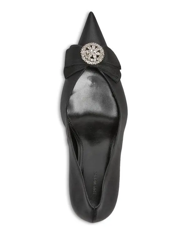 Balenciaga Avenue Palazzo Pointed Pumps - Black/crystal