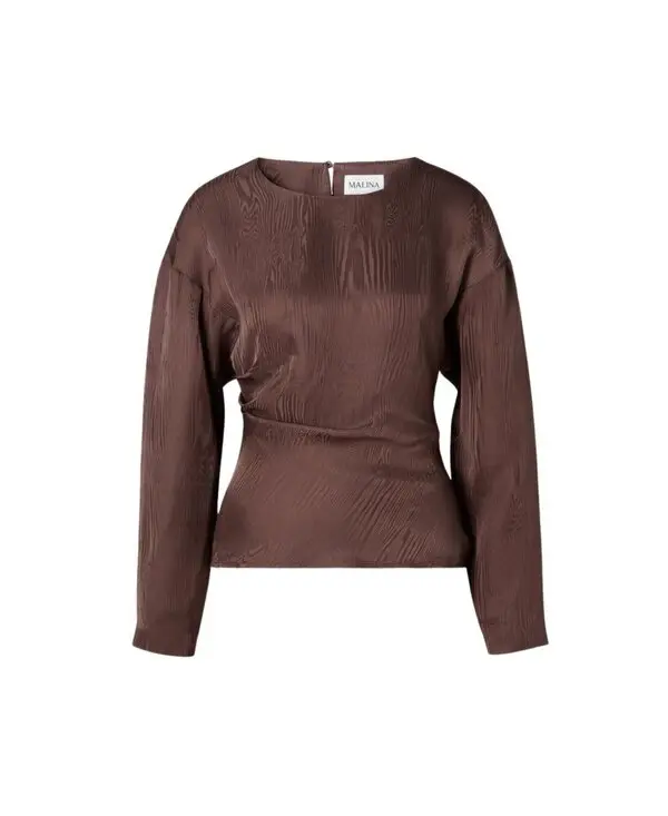 MALINA Rosalie Jacquard Weave Satin Blouse