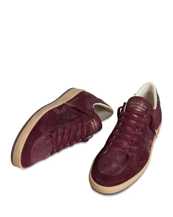 GOLDEN GOOSE Ballstar Suede Sneakers - Black Cherry