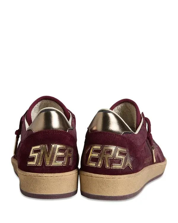 GOLDEN GOOSE Ballstar Suede Sneakers - Black Cherry