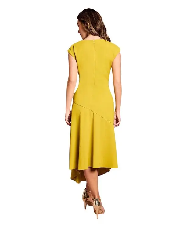 Coast Drape Side Cap Sleeve Midi Dress - Chartreuse