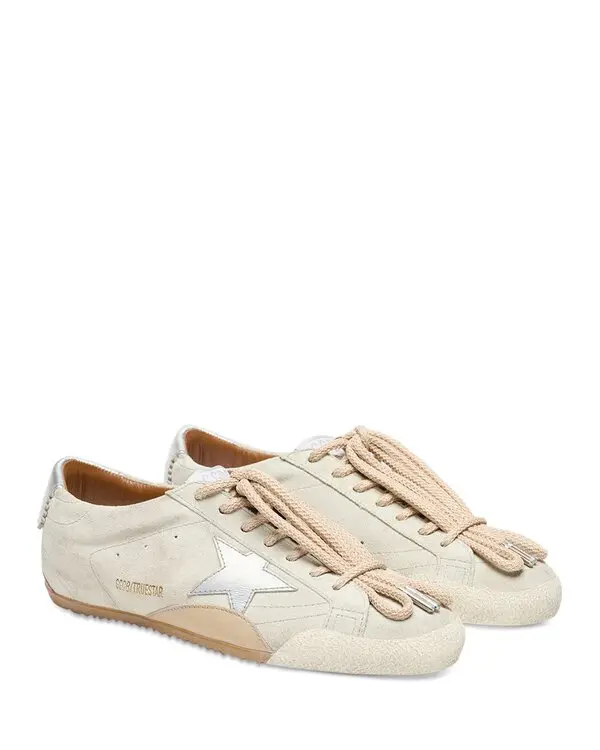 GOLDEN GOOSE True Star Suede Sneakers - Light Grey
