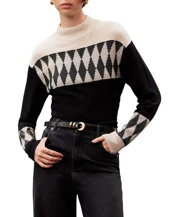 Mint Velvet Cotton-blend Graphic Pullover Sweater