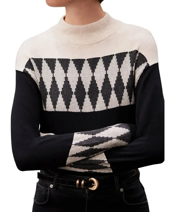 Mint Velvet Cotton-blend Graphic Pullover Sweater