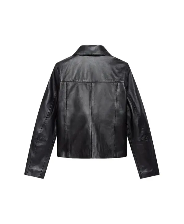 Mint Velvet Leather Jacket With Pocket Detail