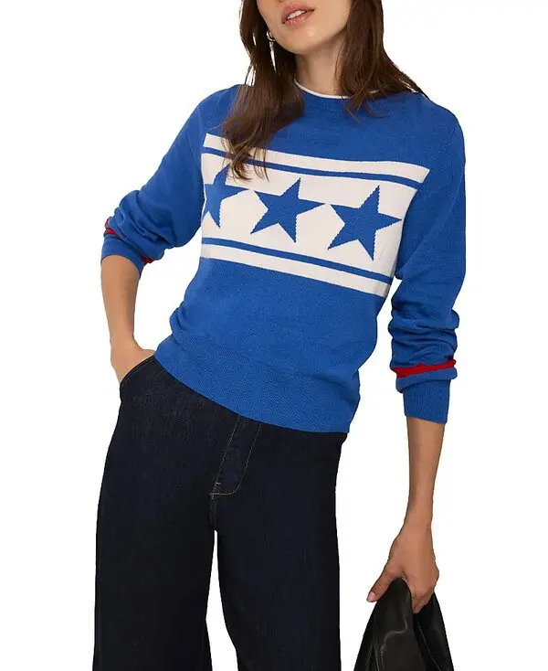Mint Velvet Cotton Blend Star Knit Sweater