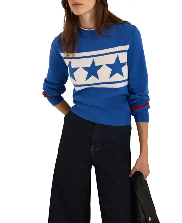 Mint Velvet Cotton Blend Star Knit Sweater