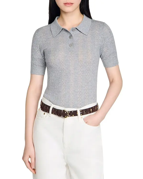 Sandro Pointelle Knit Sweater