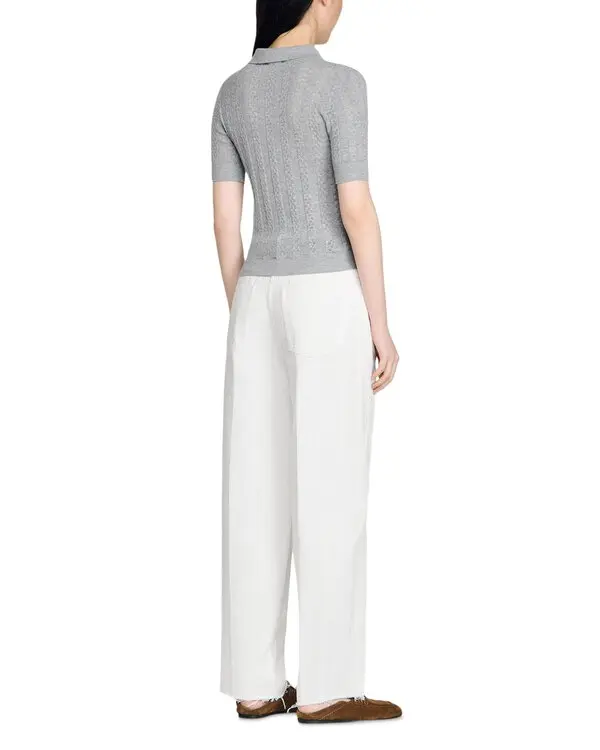 Sandro Pointelle Knit Sweater