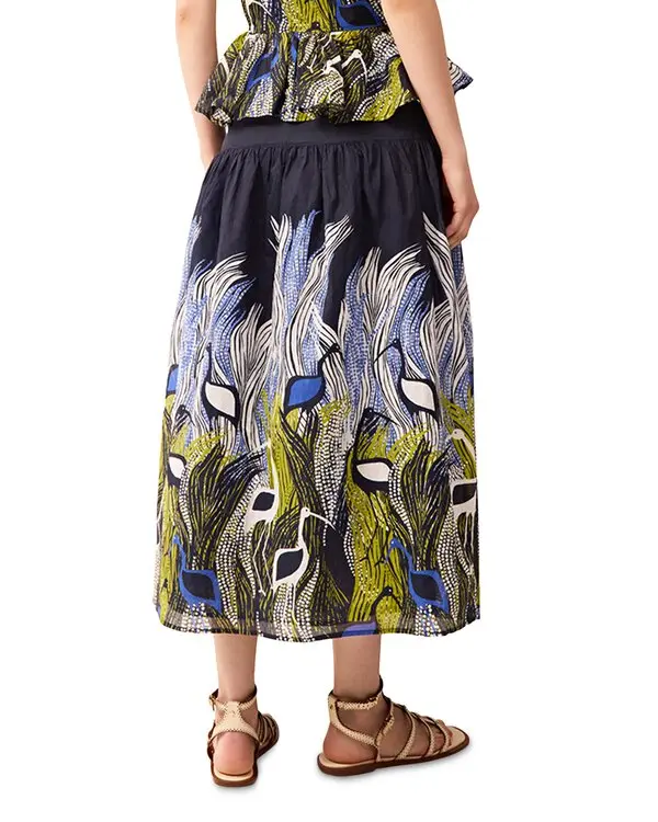 MARIE OLIVER Printed Midi Skirt - Heron
