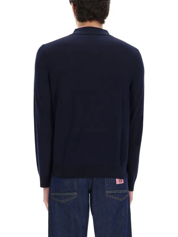 Paul Smith Merino Wool Polo Shirt - Blue