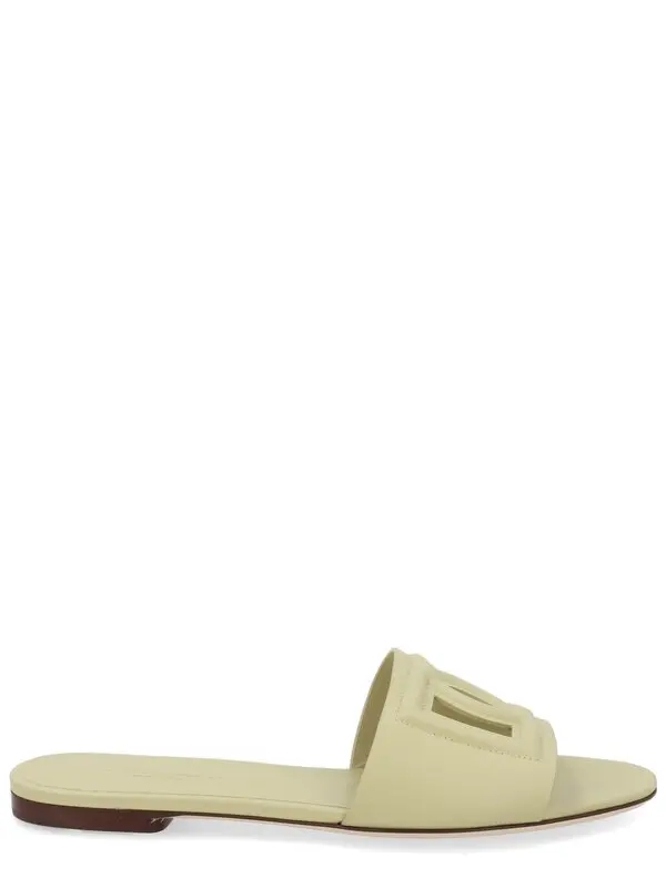 Dolce & Gabbana Slide Sandal With Logo - Green