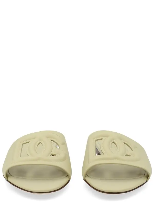 Dolce & Gabbana Slide Sandal With Logo - Green