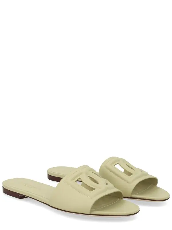 Dolce & Gabbana Slide Sandal With Logo - Green