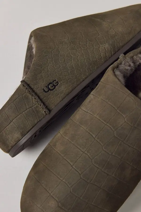 UGG Elea Embossed Slip-on Clog - Dense Smoke