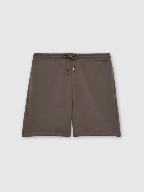 REISS Interlock Drawstring Shorts - Light Brown