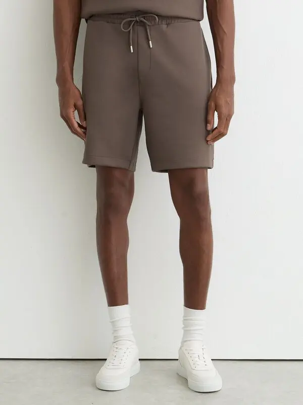 REISS Interlock Drawstring Shorts - Light Brown