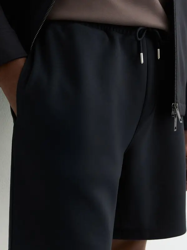 REISS Interlock Drawstring Shorts - Navy