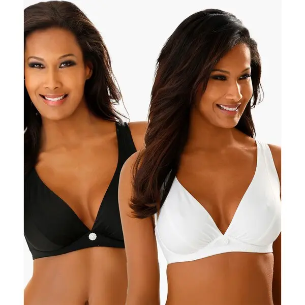 LASCANA 2 Pk Underwire Cleavage Bras - Black & White