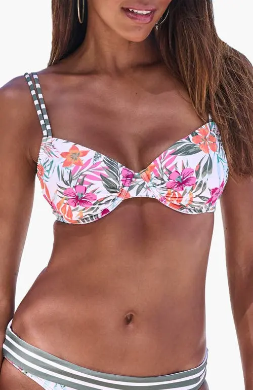 LASCANA Pattern Underwire Bikini Top - White Printed