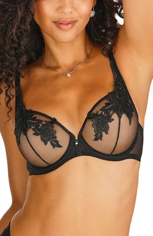 LASCANA Sheer Underwire Bra - Black