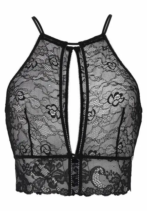 LASCANA Lace Keyhole Lingerie Top