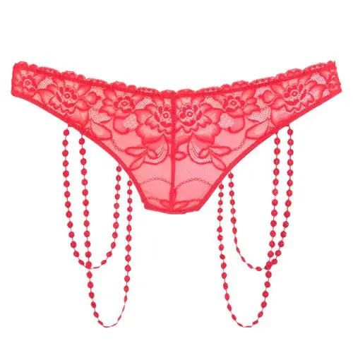 LASCANA Strappy Lace Thong - Red