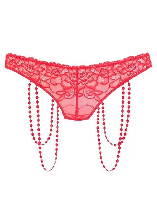 LASCANA Strappy Lace Thong - Red