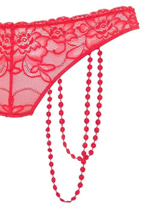 LASCANA Strappy Lace Thong - Red