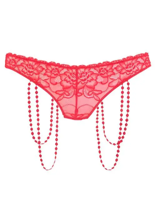 LASCANA Strappy Lace Thong - Red