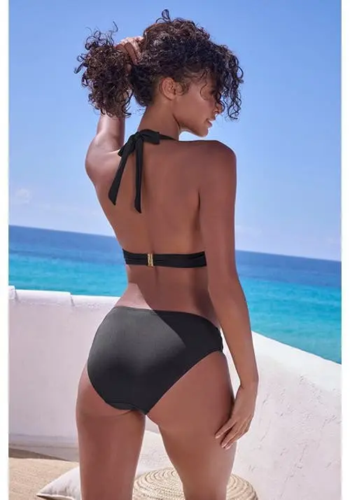 LASCANA Hardware Detail Triangle Bikini Top - Black