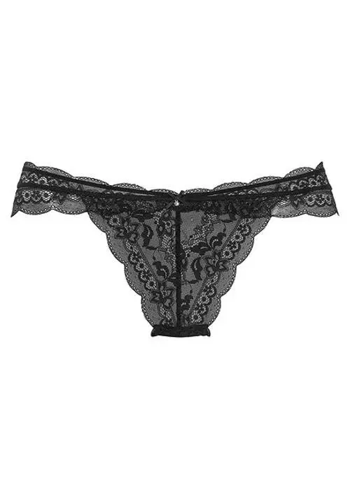 LASCANA Lace Cheeky Panty - Black