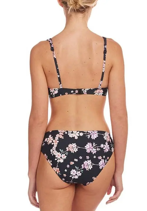 LASCANA Trimmed Underwire Bikini Top - Black Printed