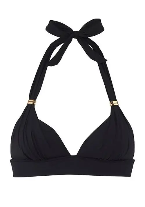 LASCANA Hardware Detail Triangle Bikini Top - Black