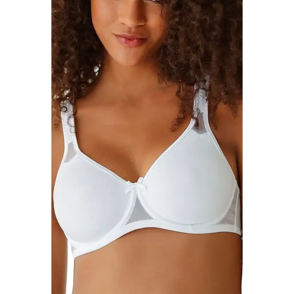 LASCANA 2 Pk Sheer Accent T-shirt Bras - Black & White