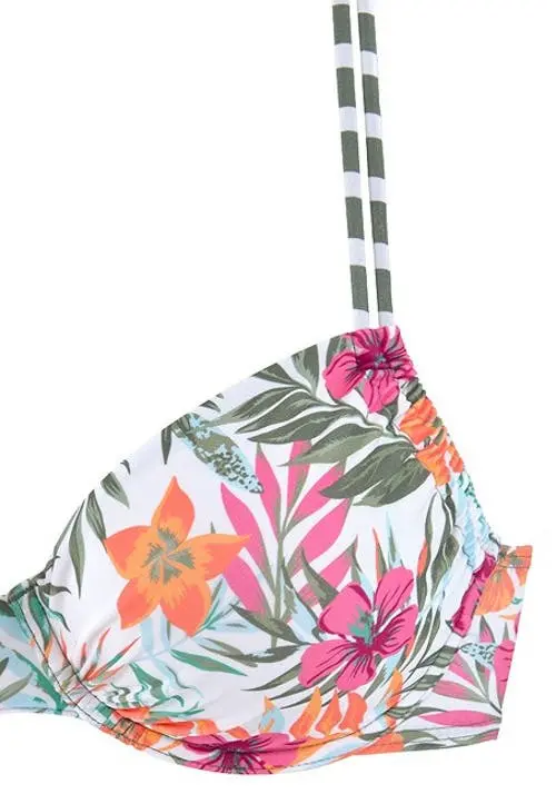 LASCANA Underwire Bikini Top - White Printed