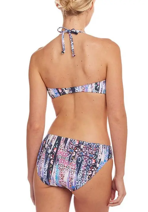 LASCANA Underwire Bandeau Bikini Top - Dark Blue Multi