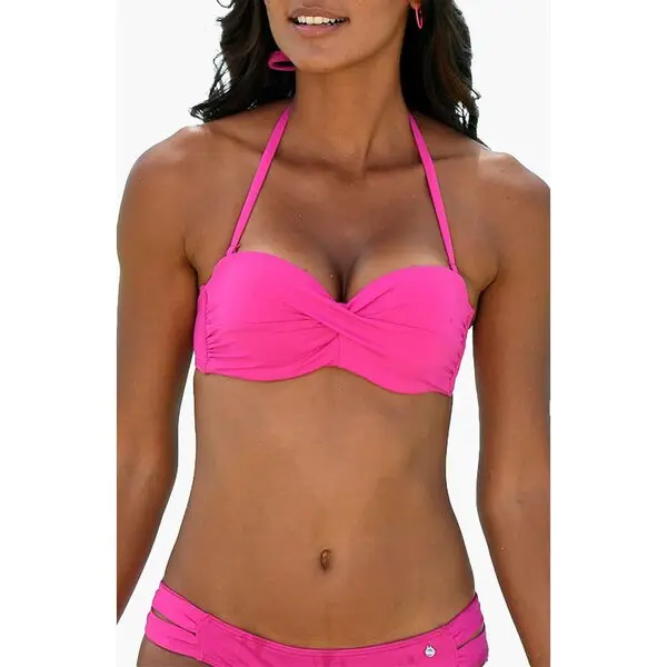 LASCANA Twist Bandeau Bikini Top - Pink