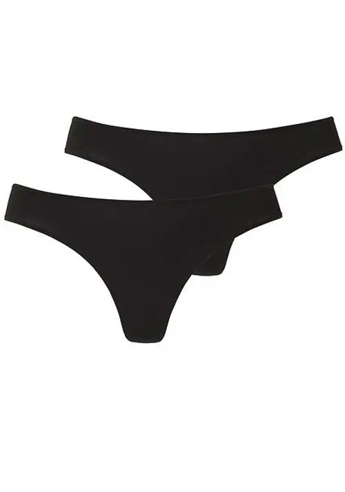 LASCANA Pk Basic Thongs - Black