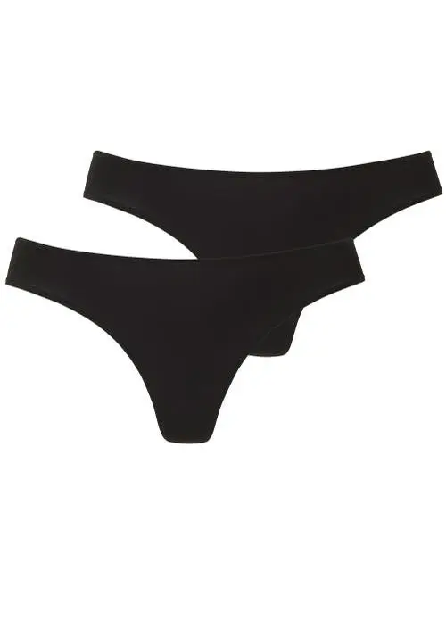 LASCANA Pk Basic Thongs - Black