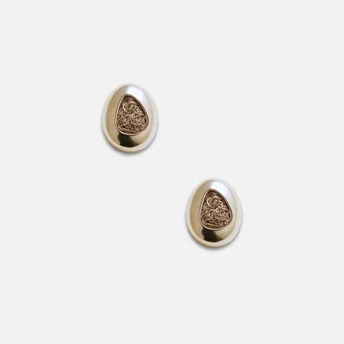 DANIELA MILLAN JEWELRY Grace Oval Stud Earrings - Gold
