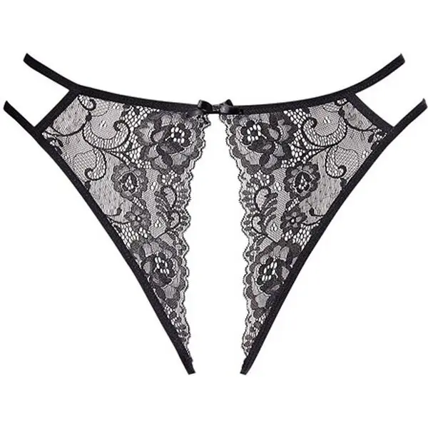 LASCANA Lace Open Brief - Black