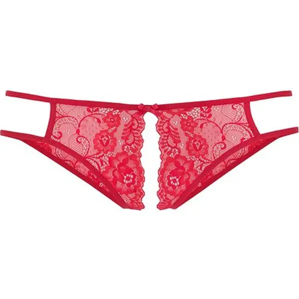 LASCANA Lace Open Brief - Red