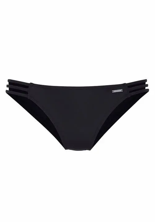 LASCANA Classic Bikini Bottom With Strappy Sides - Black